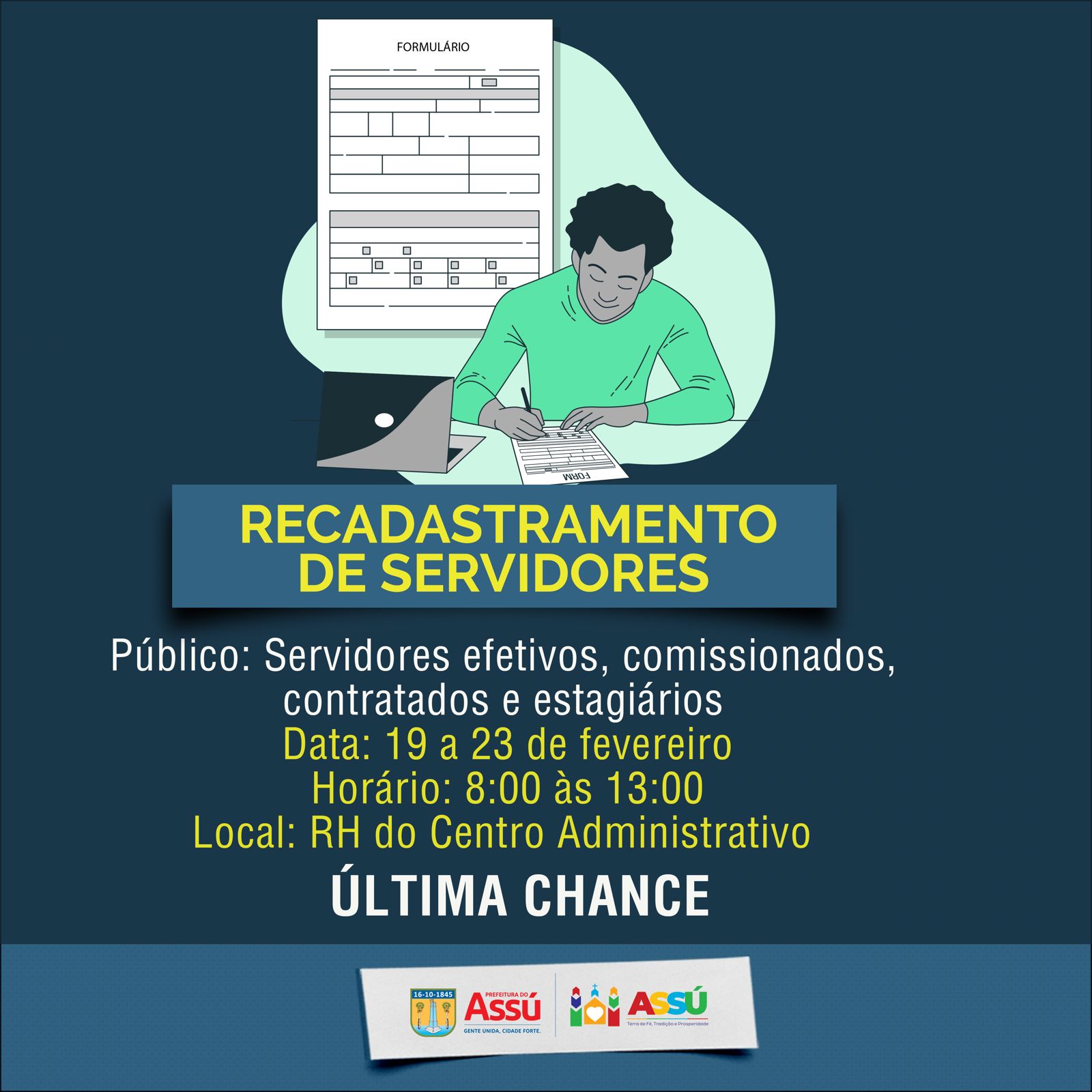 Prefeitura do Assú divulga novas datas para recadastramento: de 19 a 23 ...